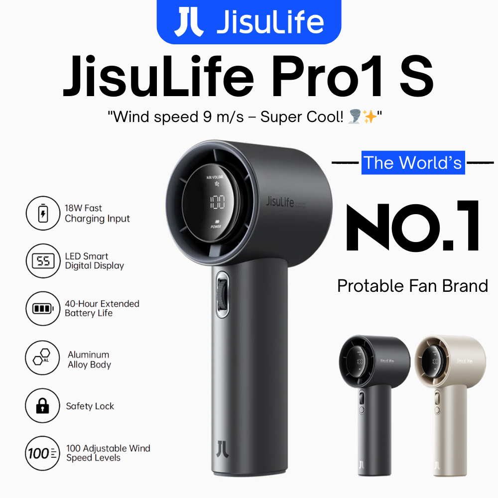 JisuLife - Handheld Fan Pro 1S ( 5000mAh ) - Dark Grey – besttrend-online